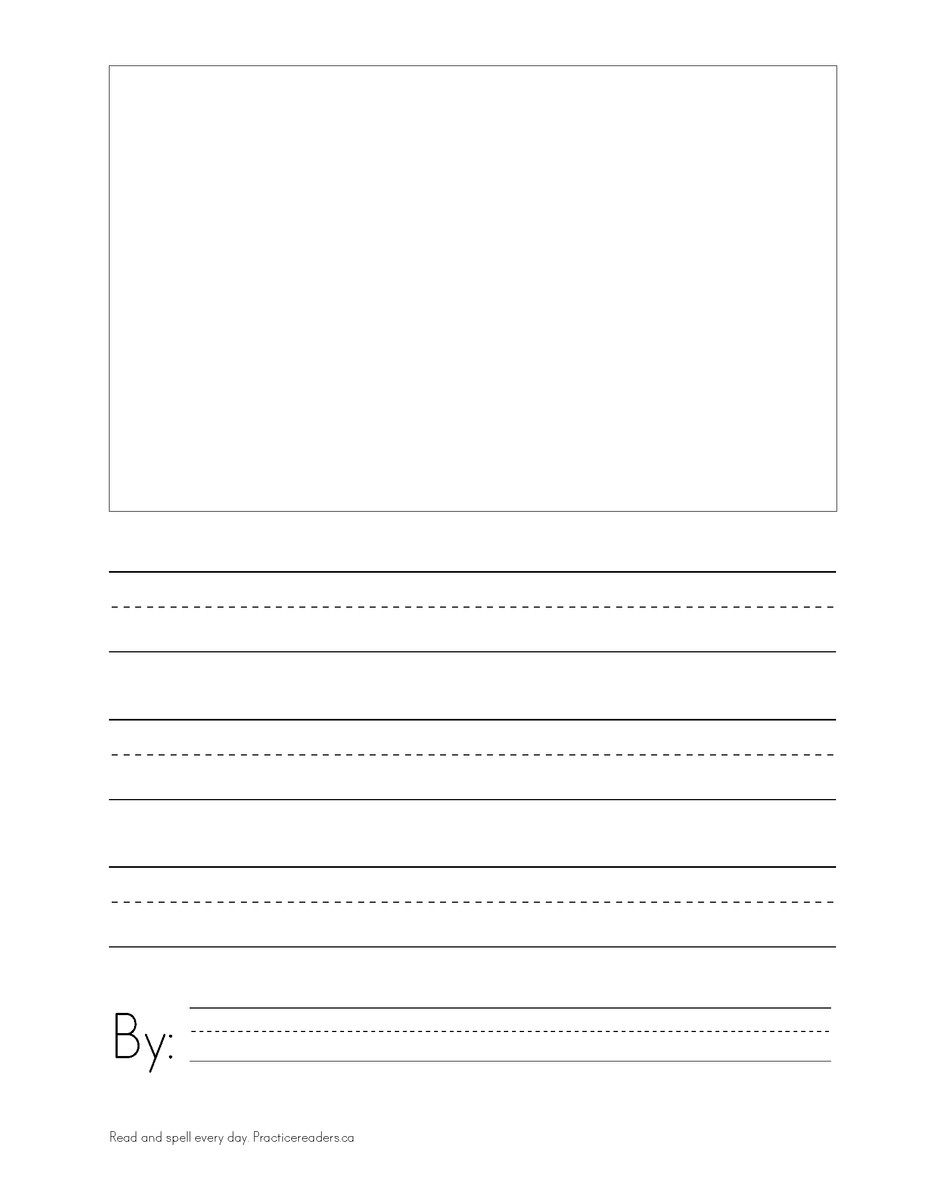 Double lined printable writing page – Practice Readers Books