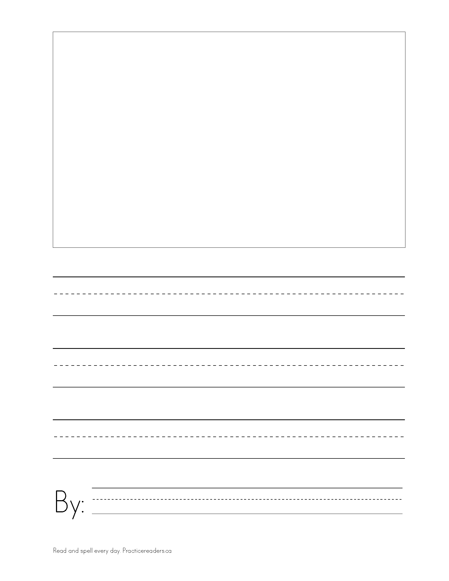 Double lined printable writing page – Practice Readers Books