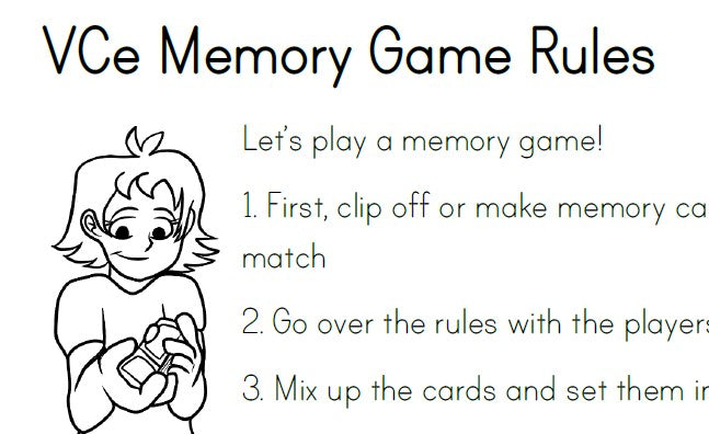 VCe Memory Game – Practice Readers Books